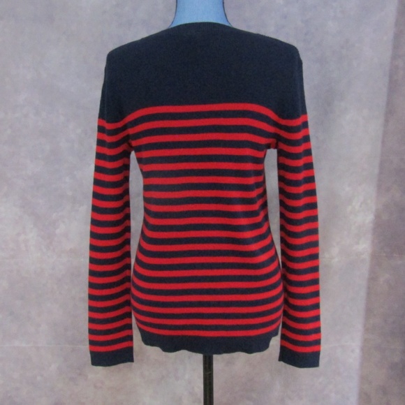 Talbots | Sweaters | New Talbots Blue Red Nautical Sweater Size S ...